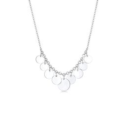 Elli Premium Damen Kette mit Anhänger "Erbskette Anhänger Geo Look Plättchen 925 Silber", 50, Silber 925 (Sterlingsilber), L: 50, silber, Silber 925