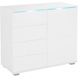 Kombikommode Priess, B:82cm H:71cm T:38cm, wei&szlig;, Schlafzimmer, Sideboards