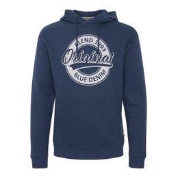 Blend Herren Kapuzenpullover "Hoodie BHSweatshirt", blau, Gr. S, bedruckt, Obermaterial: 100% Baumwolle CO., Pullover