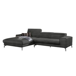 Ecksofa W.Schillig, B:303cm H:70cm T:193cm, grau, Chenille-Flachgewebe R66 (85% Polyester, 15% Nylon), Wohnzimmer, Sofas, "piedroo, Designsofa mit