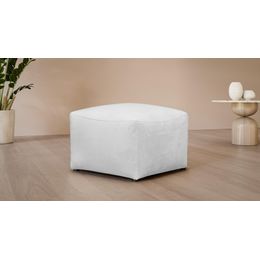 Polsterhocker, B:65cm H:46cm T:65cm, grau, LeGer Home by Lena Gercke, 100% Polyester, Hocker, "YANI Sitzhocker mit Wellenunterfederung, Maße B/T/H: