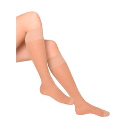 Damen Stützkniestrümpfe, beige, 84% Polyamid, 16% Elasthan, Socken