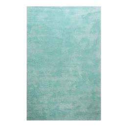 Teppich HOMIE LIVING, B:70cm H:25mm L:140cm, blau, Polyester, Wohnzimmer, Teppiche, "Pisa", Hochflor, Microfaser, uni, weich, Shaggy, Wohnzimmer,