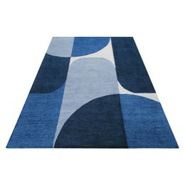 Teppich Esprit, B:160cm H:8mm L:230cm, blau, Polyester, Wohnzimmer, Teppiche, "Backup ESP-39867", handgetuftet, Retro-Optik, Design f&uuml;r Wohnzimmer