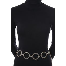 Damen Ketteng&uuml;rtel "Ennie", silber, Basic, Collezione Alessandro, unifarben, Metall, G&uuml;rtel, mit Ringen