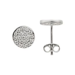 Jobo Damen Paar Ohrstecker, 8mm, Silber 925 (Sterlingsilber), silber, Silber 925 (Sterlingsilber), Ohrringe, 925 Silber mit 38 Zirkonia 8 mm