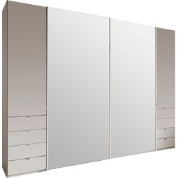 Dreh-/Schwebet&uuml;renschrank Wiemann, B:249,9cm H:217cm T:67cm, beige, Floatglas, Holzwerkstoff, Schr&auml;nke, "Nizza", mit Glasfront und Spiegel