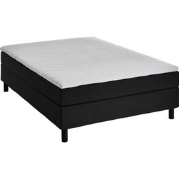 Boxbett, B:120cm L:200cm, schwarz, ATLANTIC HOME COLLECTION, Bettgestell und seitliche Einfassung der Matratzen: Strukturstoff, 100%