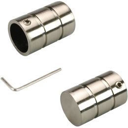 Gardinenstangen-Endst&uuml;ck Liedeco, L:3,5cm &Oslash;:1,6cm, silber, Gardinenstangenendst&uuml;cke, "Zylinder", f&uuml;r Gardinenstangen &Oslash; 16 mm