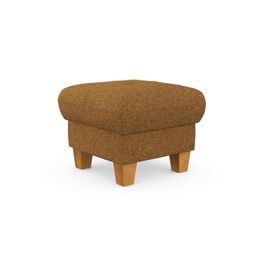 Polsterhocker Home Affaire, B:61cm H:46cm T:61cm, gelb, 100% Polyester, Hocker, "Lindgren", mit Stauraum