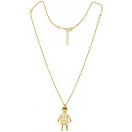 Damen Lange Kette "Hulda", gold, Basic, Collezione Alessandro, Metall, Halsketten, lange goldfarbige Gliederkette mit Perlen