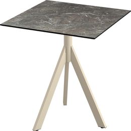 SOLDOUT Klapptisch SOLD OUT, B:70cm H:74cm T:70cm, beige, Pulverbeschichteter Stahl + HPL Tischplatte, Garten, Tische, "Infinity", in verschiedenen