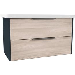 Waschtisch Welltime, B:89,5cm H:52,5cm T:45,5cm, grau, Badezimmer, Waschtische, "Novara"