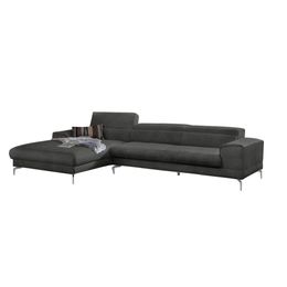 Ecksofa W.Schillig, B:343cm H:70cm T:193cm, grau, Chenille-Flachgewebe R66 (85% Polyester, 15% Nylon), Wohnzimmer, Sofas, "piedroo, Designsofa mit