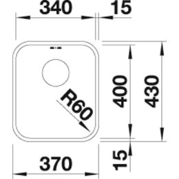 K&uuml;chensp&uuml;le Blanco, B:37cm, silber, Edelstahl, K&uuml;chensp&uuml;len, "SUPRA 340-U"