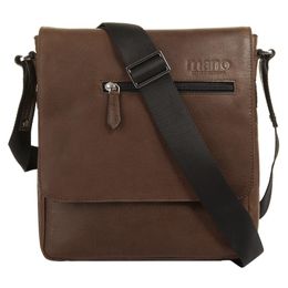 mano Damen Umhängetaschebraun, Leder, unifarben, Taschen, echt Leder