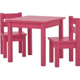 Kindersitzgruppe Hoppekids, pink, FSC-zertifizierter Holzwerkstoff, MDF, Sitzmöbel-Sets, "MADS Kindersitzgruppe", in vielen Farben, mit zwei Stühlen