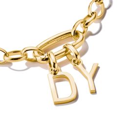 Thomas Sabo Damen Charm Buchstabe "Charm Alphabet/Buchstabe - Connect", D, gold, Silber 925 (recycelt), Charms