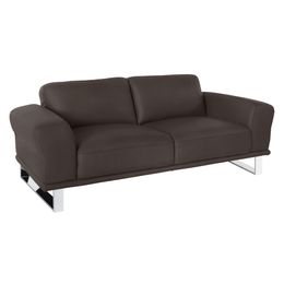 2,5-Sitzer W.Schillig, B:212cm H:78cm T:94cm, braun, Sofas, "montanaa", mit Metallkufen in Chrom gl&auml;nzend, Breite 212 cm