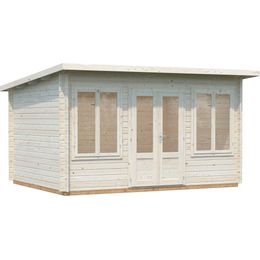Gartenhaus Palmako, beige, Massivholz, Gartenh&auml;user, "Lisa", 11,5 m&sup2;, mit Fu&szlig;boden im Gartenhaus