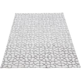 Teppich CarpetFine, B:120cm H:12mm L:170cm, grau, Polyester, Wohnzimmer, Teppiche, "Holly 3", geometrisches Design, Hoch-Tief Struktur, Wohnzimmer
