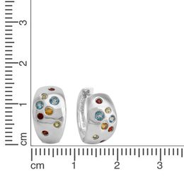 Vivance Damen Paar Creolen "925/- Sterling Silber rhodiniert Farbsteine", one-size, Silber 925 (Sterlingsilber), wei&szlig;, Silber 925 (Sterlingsilber),