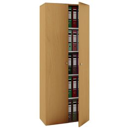 Aktenschrank Vcm, B:70cm H:178cm T:40cm, braun, Obermaterial: 100% Holz Wood., Büro, Schränke, "Vcm Büroschrank mit 5 Fächern moderner Aktenschrank