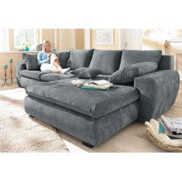 Ecksofa Home Affaire, B:325cm H:87cm T:183cm, grau, Luxus-Microfaser Vintageoptik (100% Polyester);Microfaser Antiklederoptik (100% Polyester),
