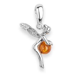 OSTSEE-SCHMUCK Damen Kettenanh&auml;nger "OSTSEE-SCHMUCK Anh&auml;nger Elfe Anh&auml;nger Elfe", 25 x 13mm, Silber 925 (Sterlingsilber), 1,6 g, wei&szlig;, Silber 925