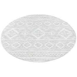 Outdoorteppich Carpet City, H:5mm &Oslash;:200cm, grau, Polypropylen, Teppiche, "PALM3522", Wetterfest & UV-best&auml;ndig, f&uuml;r Balkon, Terrasse, K&uuml;che, flach