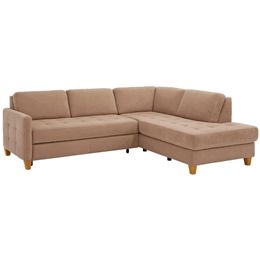 Ecksofa Home Affaire, B:233cm H:80cm T:196cm, braun, Luxus-Microfaser in Lederoptik (100% Polyester);Struktur fein (100% Polyester);Luxus-Microfaser