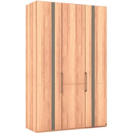 Drehtürenschrank Musterring, B:150cm H:236cm, braun, Schränke, "Sorrent, Kleiderschrank, teilmassiv Eiche", Türen in Eiche massiv mit Absetzung in