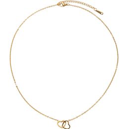 Firetti Damen Kette mit Anh&auml;nger "Schmuck Geschenk Edelstahl Halsschmuck Halskette Ankerkette Herzen", Edelstahl, L: 45, gold, Edelstahl, Halsketten,