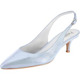 Heine Damen Slingpumps, Gr. 41, blau, Glattleder, Leder, Nubukleder, Schuhe