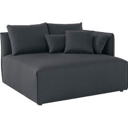 Ottomane OTTO HOME, B:138cm H:86cm T:128cm, grau, 100% Polyester, Sofas, "Nöre", kurzes Lounge-Modul - zum Zusammenstellen, Breite 138 cm, Tiefe 128