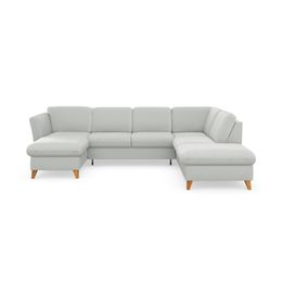 Wohnlandschaft Home Affaire, B:307cm H:86cm T:213cm, grau, 100% Polyester, Sofas, "Trelleborg U-Form", Federkern-Polsterung, wahlweise mit