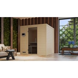 Karibu Sauna "Menja", Saunaofen, integrierte Steuerung, 9 kW, beige, Saunen, 9-kW-Ofen mit integrierter Steuerung