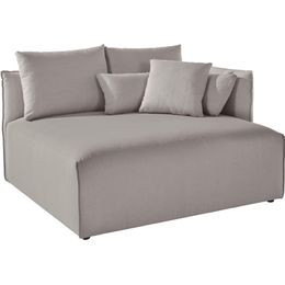 Ottomane OTTO HOME, B:138cm H:86cm T:128cm, grau, 60% Baumwolle/40% Leinen, Sofas, "Nöre", kurzes Lounge-Modul - zum Zusammenstellen, Breite 138 cm,