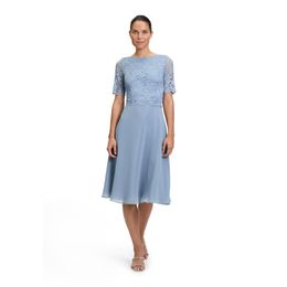 Vera Mont Damen Cocktailkleid "Damen Cocktailkleid mit Spitze", blau, Gr. 40, Obermaterial: 100% Polyester recycelt. Futter: 100% Polyester.,
