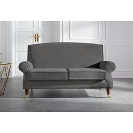 2-Sitzer Home Affaire, B:160cm H:90cm T:93cm, grau, Samtoptik (100% Polyester);Baumwollmix (50% Baumwolle, 50% Polyester), Sofas, "Rennes", in