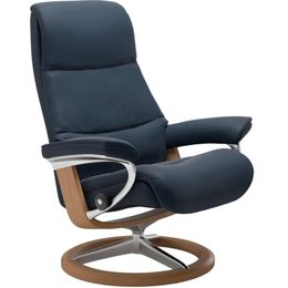 Relaxsessel stressless, B:82cm H:109cm T:81cm, blau, Leder BATICK: BATICK ist ein leicht korrigiertes, durchgef&auml;rbtes und genarbtes M&ouml;belleder, bei