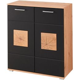 Schuhschrank Innostyle, B:84cm H:95cm T:38cm, schwarz, Holzwerkstoff, MDF, Flur, Schränke, "Fun Schuhschrank, 84x95x38cm (B/H/T)", 2 türig, 4