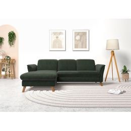 Sit & More Ecksofa SIT & MORE, B:245cm H:91cm T:178cm, gr&uuml;n, 90% Polyester 10%Polyamid, Wohnzimmer, Sofas, "Romero L-Form", wahlweise mit oder ohne