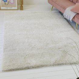 Hochflor-Teppich OTTO HOME, B:160cm H:50mm L:225cm, wei&szlig;, Polyester, Teppiche, "Saul", dichter weicher Langflor, mit Glanz, Shaggy, uni farben,