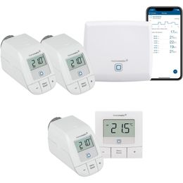 homematic IP Heizkörperthermostat "Access Point + 3x Heizköthermostat basic + Wandthermostat", B:31cm H:12cm T:37cm, weiß, Heizkörperthermostate