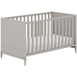 Babybett YUNY BY PAIDI, B:77,2cm H:81,9cm L:146,2cm, grau, Massivholz, Spanplatte, Babybetten, "BROTHER STU in Taupe", Gitterbett höhenverstellbar,