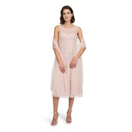 Vera Mont Damen Abendkleid "Damen Abendkleid mit Stickerei", rosa, festlich, Gr. 46, Netz, Obermaterial: 100% Polyester. Futter: 100% Polyester.,