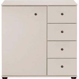 Kombikommode wimex, B:82cm H:83cm T:41cm, wei&szlig;, Schlafzimmer, Sideboards, "Chalet", mit 1 T&uuml;r und 4 Schubladen