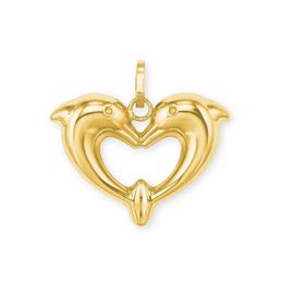 Amor Damen Kettenanh&auml;nger "Delfin", Gelbgold 585, 0,71 g, gold, Gelbgold 585, Schmuckanh&auml;nger