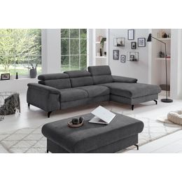 Ecksofa COTTA, B:244cm H:72cm T:166cm, grau, Microfaser (100% Polyester);Flachgewebe (100% Polyester), Wohnzimmer, Sofas, "Kitty L-Form, B: 242 cm",